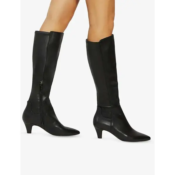 DUNE Leather Heeled Knee-high Boots