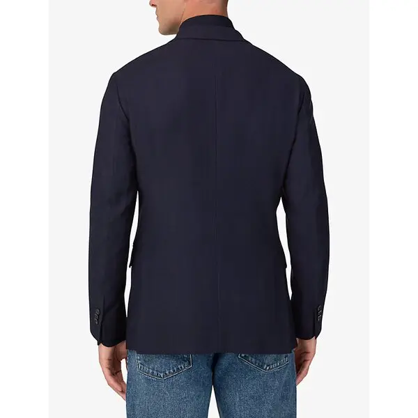 Boggi Milano Herringbone Single-breasted Stretch-wool Jacket