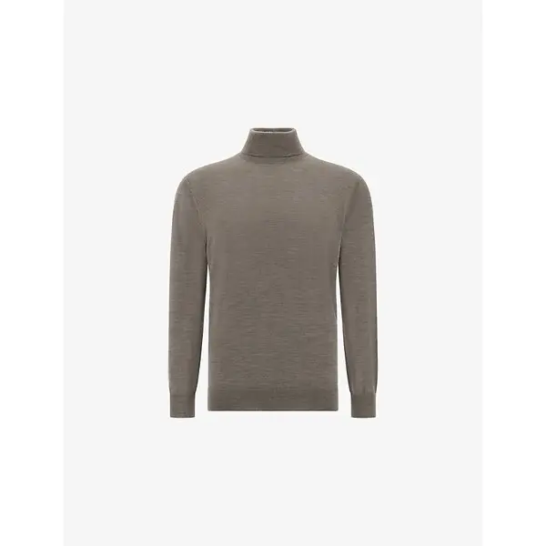 Boggi Milano Merino Wool Turtleneck Jumper - Taupe