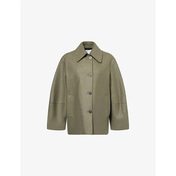 Harris Wharf London Pressed Wool Puff Sleeve Jacket