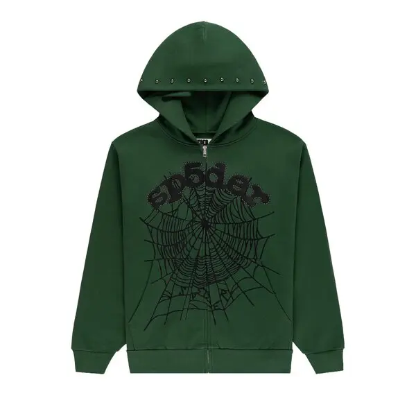 SP5DER Og Web Studded Zip Hoodie