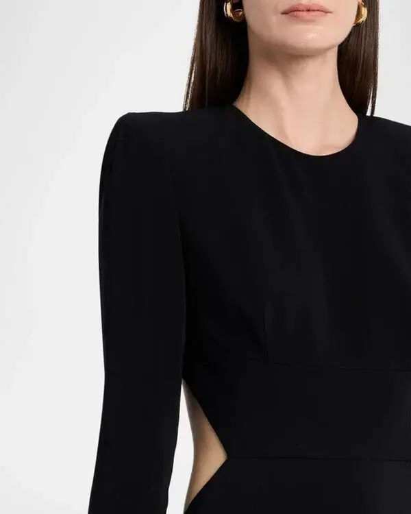 Stella McCartney Strong-shoulder Backless Trumpet Gown - Black