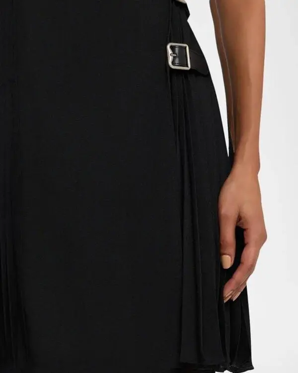Burberry Ada Pleated Wrap Mini Dress