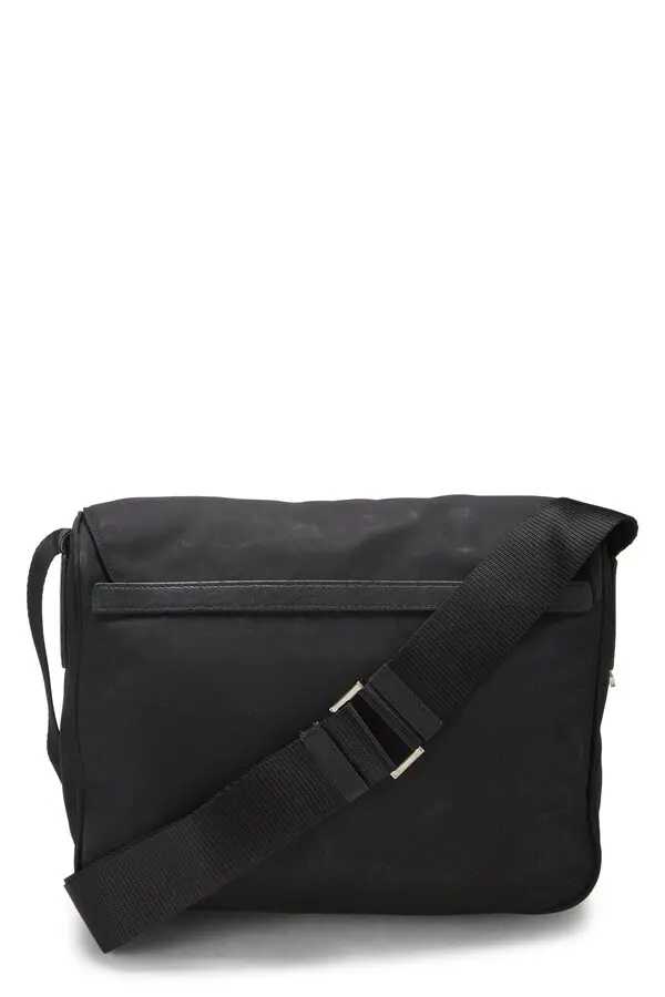 Prada Double Buckle Messenger Bag - Black