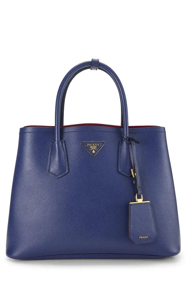Prada Saffiano Double Bag - Blue