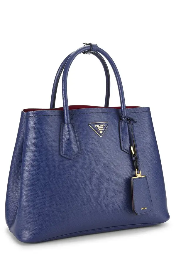 Prada Saffiano Double Bag - Blue