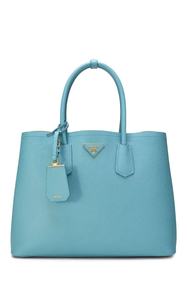 Prada Saffiano Double Bag - Blue