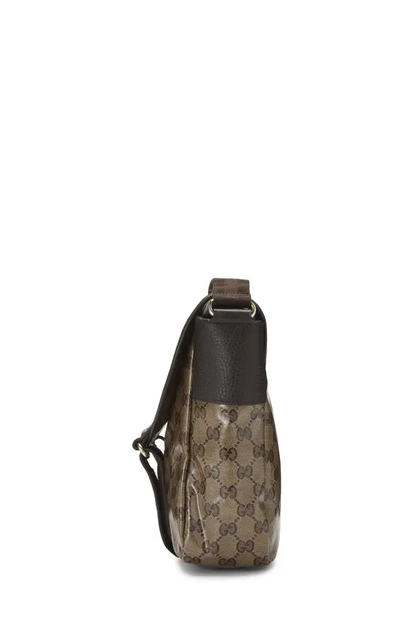 Gucci Original Gg Crystal Buckle Flap Messenger Bag