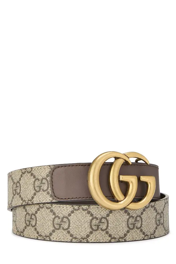 Gucci Gg Supreme Canvas Marmont Belt - Brown