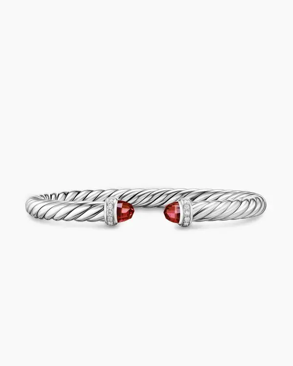 David Yurman Cable Flex Bracelet - Rhodolite Garnet