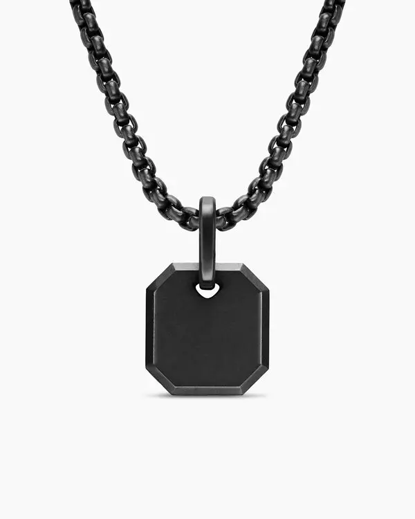 David Yurman Octagonal Amulet - Black Titanium