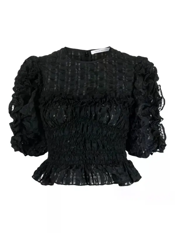 Cecilie Bahnsen Ruffled-detail Organza Top