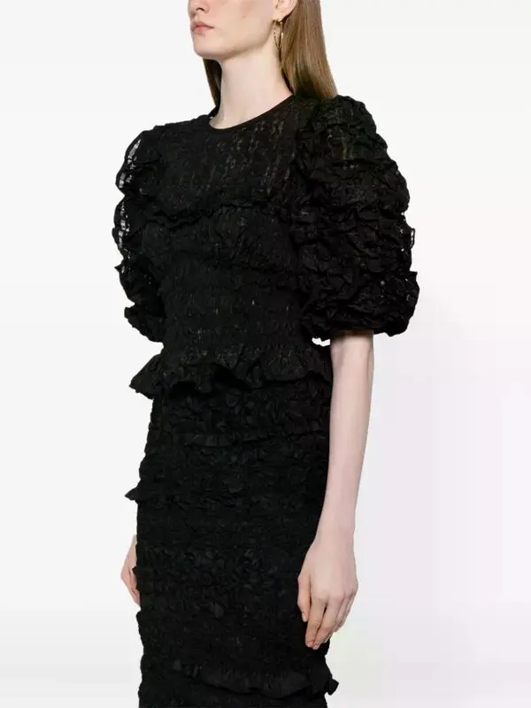 Cecilie Bahnsen Ruffled-detail Organza Top