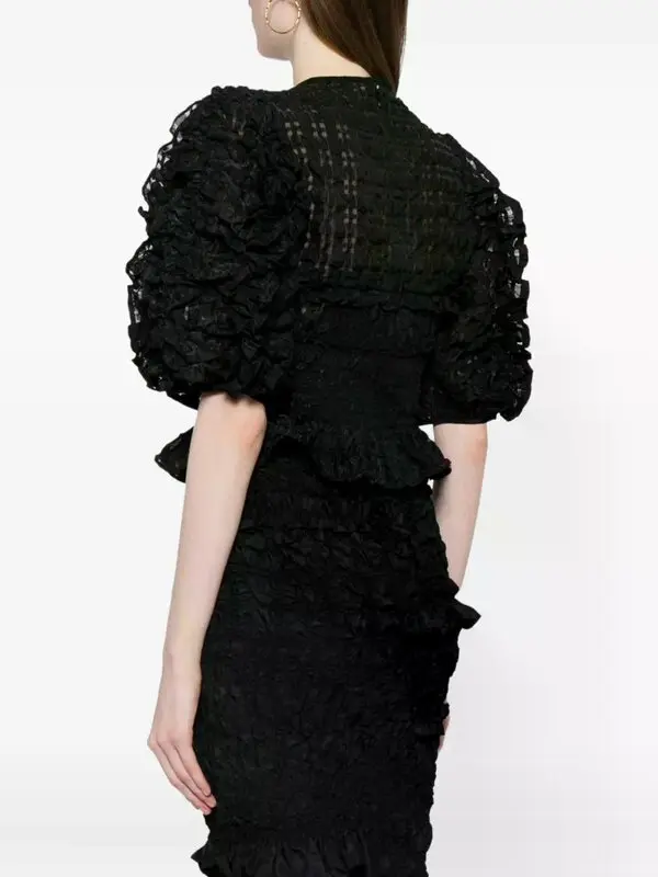 Cecilie Bahnsen Ruffled-detail Organza Top