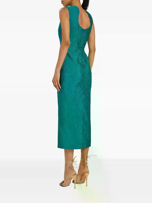 Roksanda Surah Textured Midi Dress In Green | Editorialist