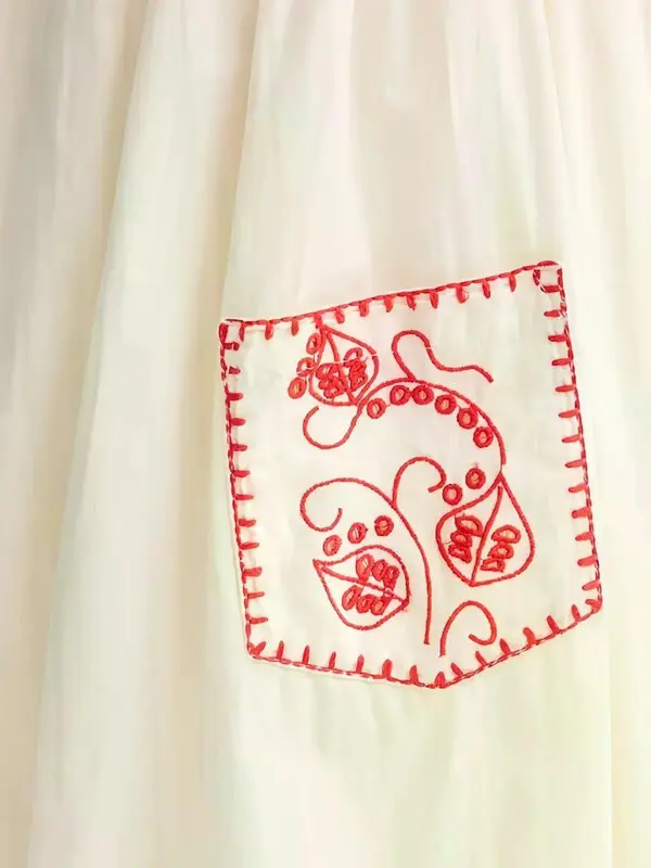 NEVER FULLY DRESSED Pollenca Embroidered Midi Skirt