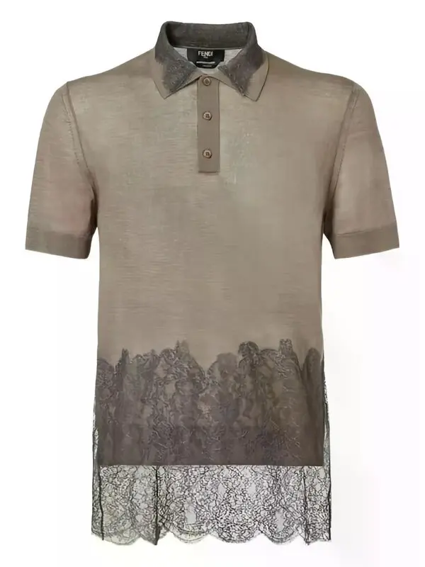 Fendi Lace-panel Polo Shirt