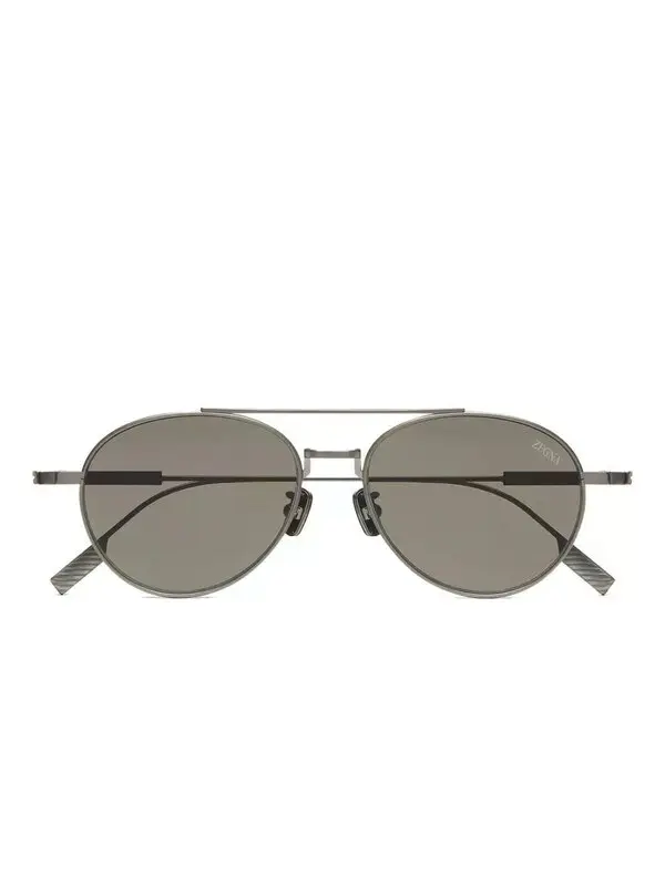 Zegna Pilot-frame Sunglasses - Grey