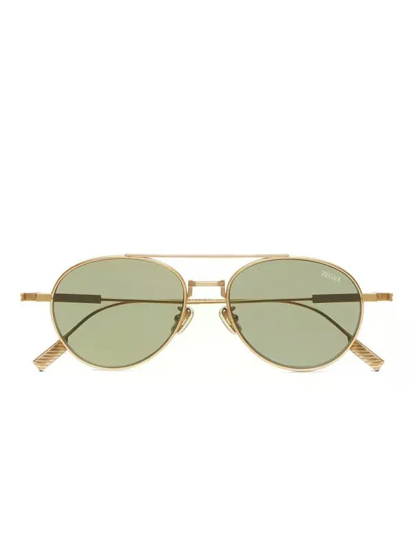 Zegna Pilot-frame Sunglasses - Gold