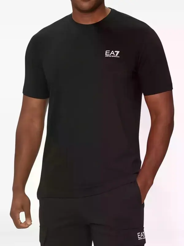 EA7 Logo Cotton T-shirt - Black