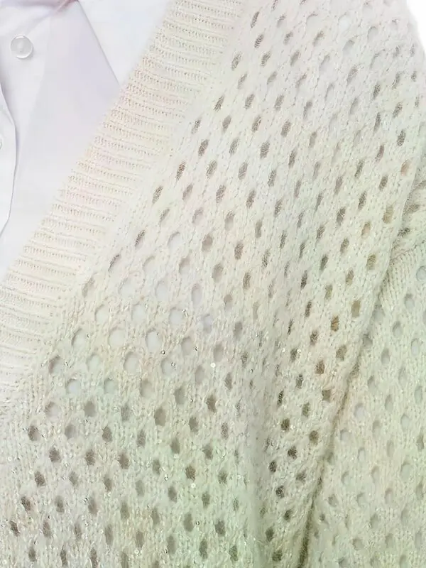 Peserico Long-sleeve V-neck Cardigan - Neutrals