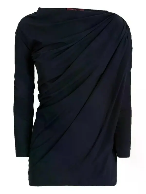 High Aslant Asymmetric Jersey Top