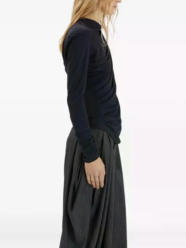 High Aslant Asymmetric Jersey Top