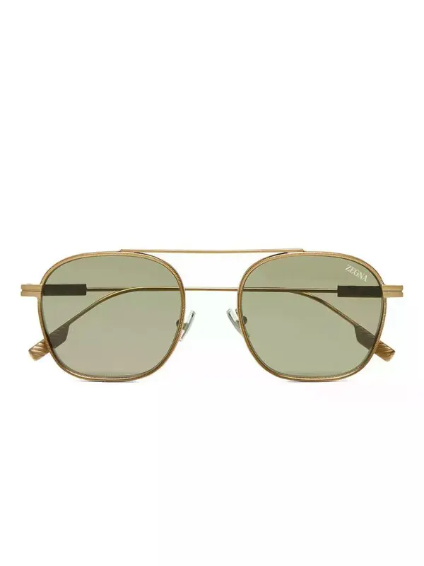 Zegna Square-frame Sunglasses - Gold