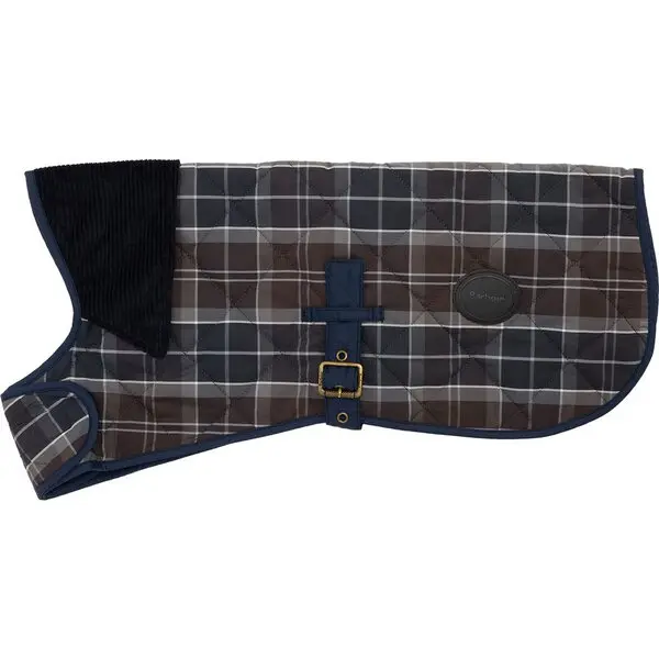 Barbour Quilted Tartan Dog Coat - Midnight Oak