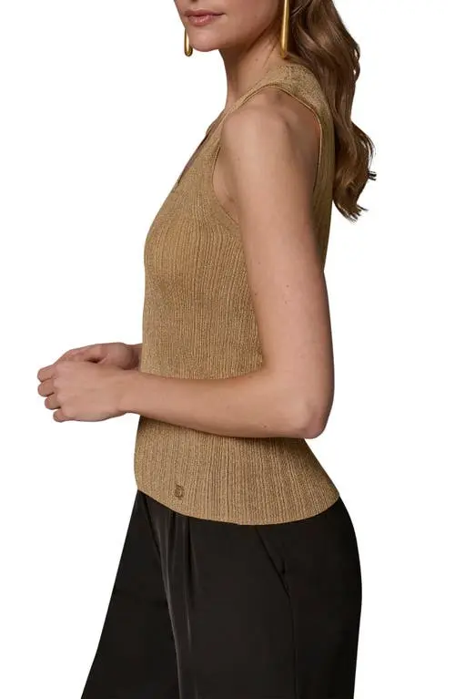 Donna Karan New York Metallic Scoop Neck Shell