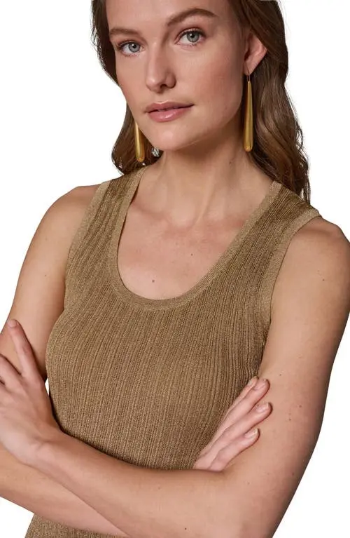Donna Karan New York Metallic Scoop Neck Shell