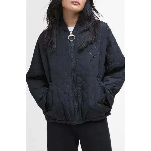 Barbour Emlyn Quilted Bomber Jacket - Black/ancient