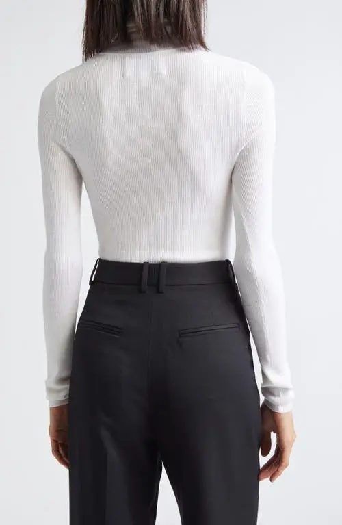 TWP Wool Ribbed Turtleneck Top - Ivory