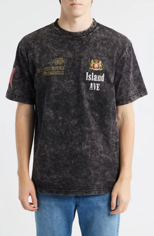 ISLAND AVENUE Marlboro Monte Carlo Cotton Graphic T-shirt - Black