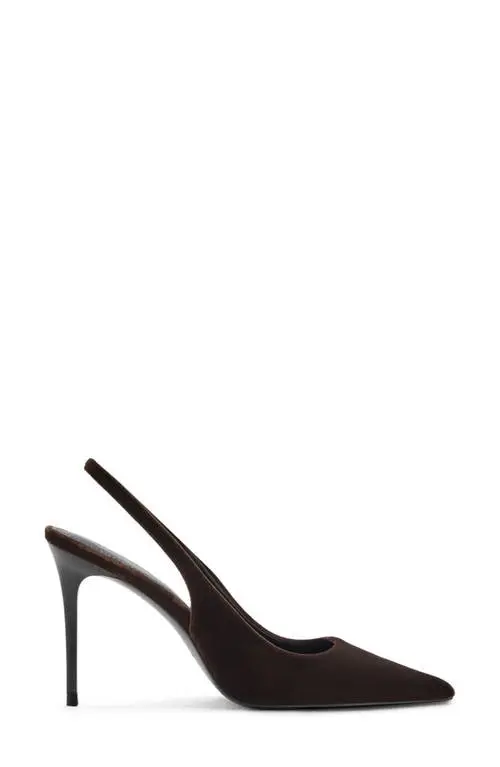 Mango Pointed Toe Slingback Pumps - Chocolate