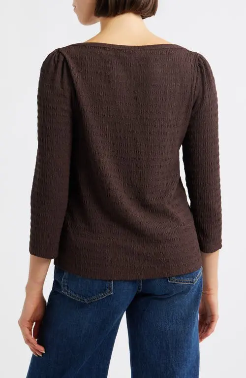 Bobeau Boat Neck Knit Top