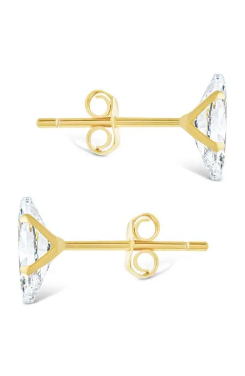 Sterling Forever Marquise-cut Cubic Zirconia Stud Earrings - Gold