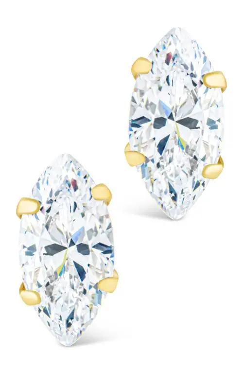 Sterling Forever Marquise-cut Cubic Zirconia Stud Earrings - Gold