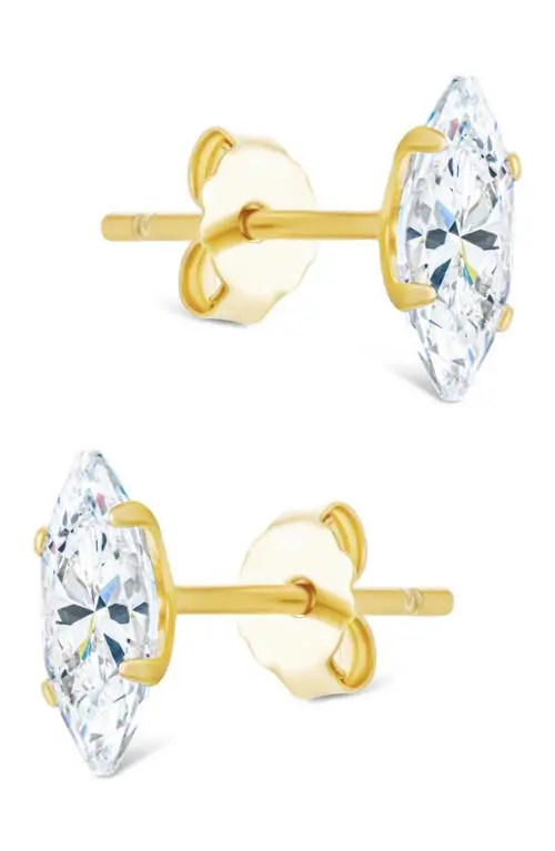 Sterling Forever Marquise-cut Cubic Zirconia Stud Earrings - Gold