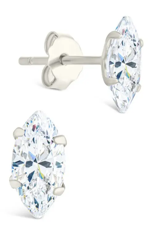 Sterling Forever Marquise-cut Cubic Zirconia Stud Earrings - Silver