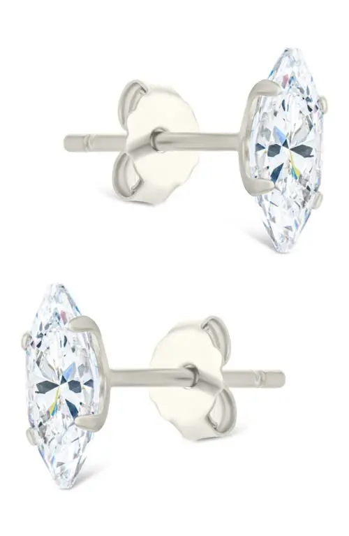 Sterling Forever Marquise-cut Cubic Zirconia Stud Earrings