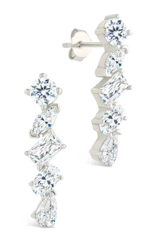 Sterling Forever Cubic Zirconia Drop Earrings - Silver
