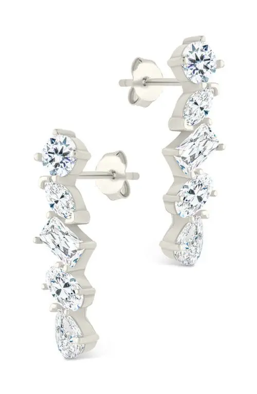 Sterling Forever Cubic Zirconia Drop Earrings - Silver
