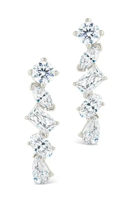 Sterling Forever Cubic Zirconia Drop Earrings - Silver