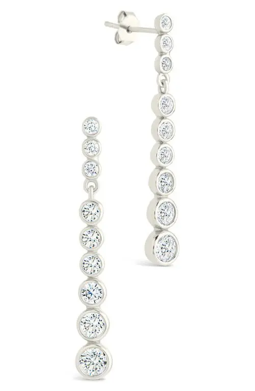 Sterling Forever Ianthe Brilliant Cubic Zirconia Drop Earrings - Silver