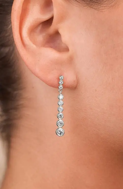Sterling Forever Ianthe Brilliant Cubic Zirconia Drop Earrings - Silver