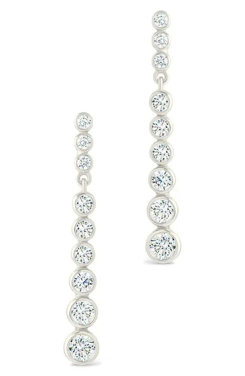 Sterling Forever Ianthe Brilliant Cubic Zirconia Drop Earrings - Silver