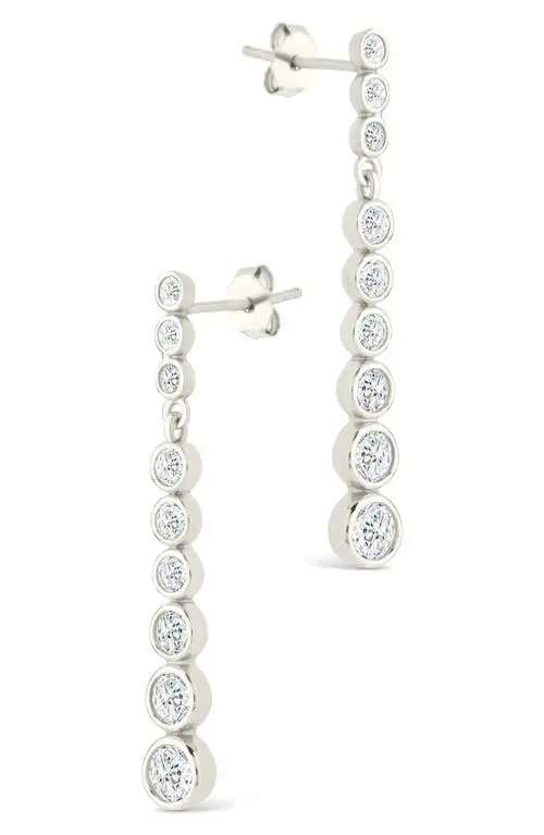 Sterling Forever Ianthe Brilliant Cubic Zirconia Drop Earrings - Silver