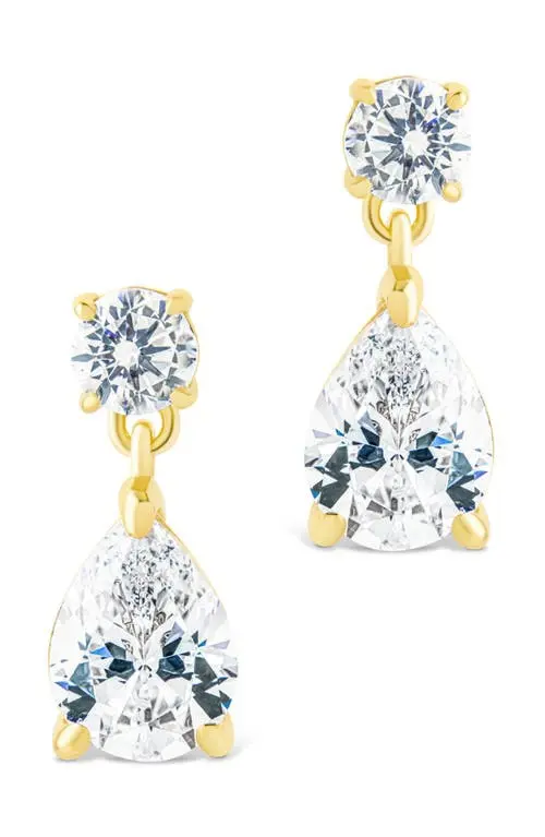 Sterling Forever Imogen Cubic Zirconia Drop Earrings - Gold