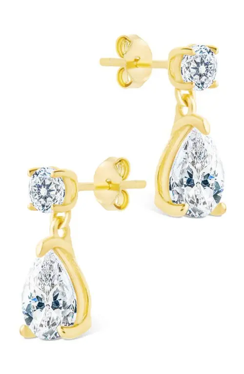 Sterling Forever Imogen Cubic Zirconia Drop Earrings - Gold